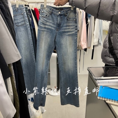 BREATHE韩国东大门代购2026春款女装新款磨白直筒休闲牛仔裤女