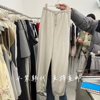 BREATHE韩国东大门代购26春女装新款时尚百搭松紧腰抽绳休闲裤女