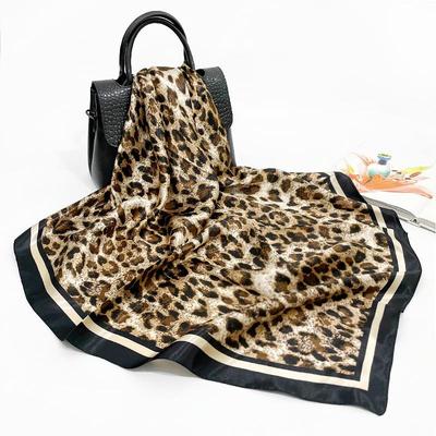 豹纹丝巾春夏新款方巾女士印花