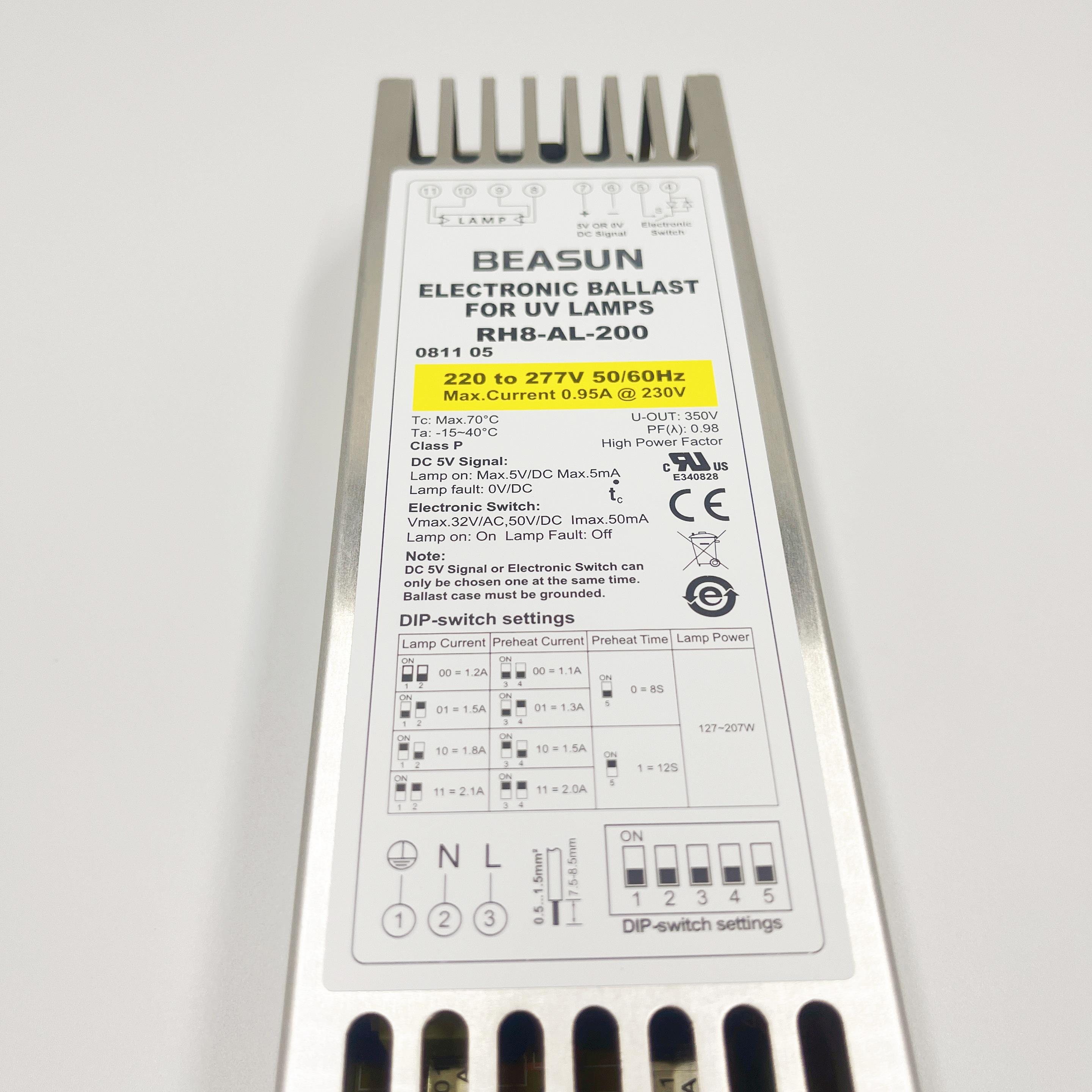 紫外线灯专用安定器RH8-AL-200水处理单端四针灯管用电子安定器