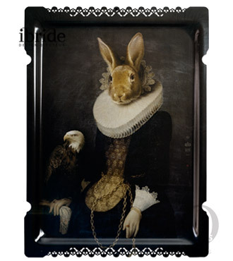 o5法国Ibride生肖托盘系列兔子托盘/个性果盘/设计师创意装饰挂盘