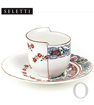 o5意大利SELETTI 混血系列咖啡杯套装/意式咖啡套装/中西合璧杯碟