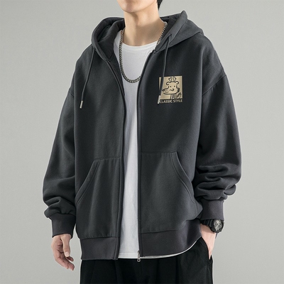 美式开衫卫衣男卫衣男士春秋季