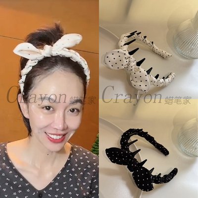 姜妍同款兔耳朵蝴蝶结发箍