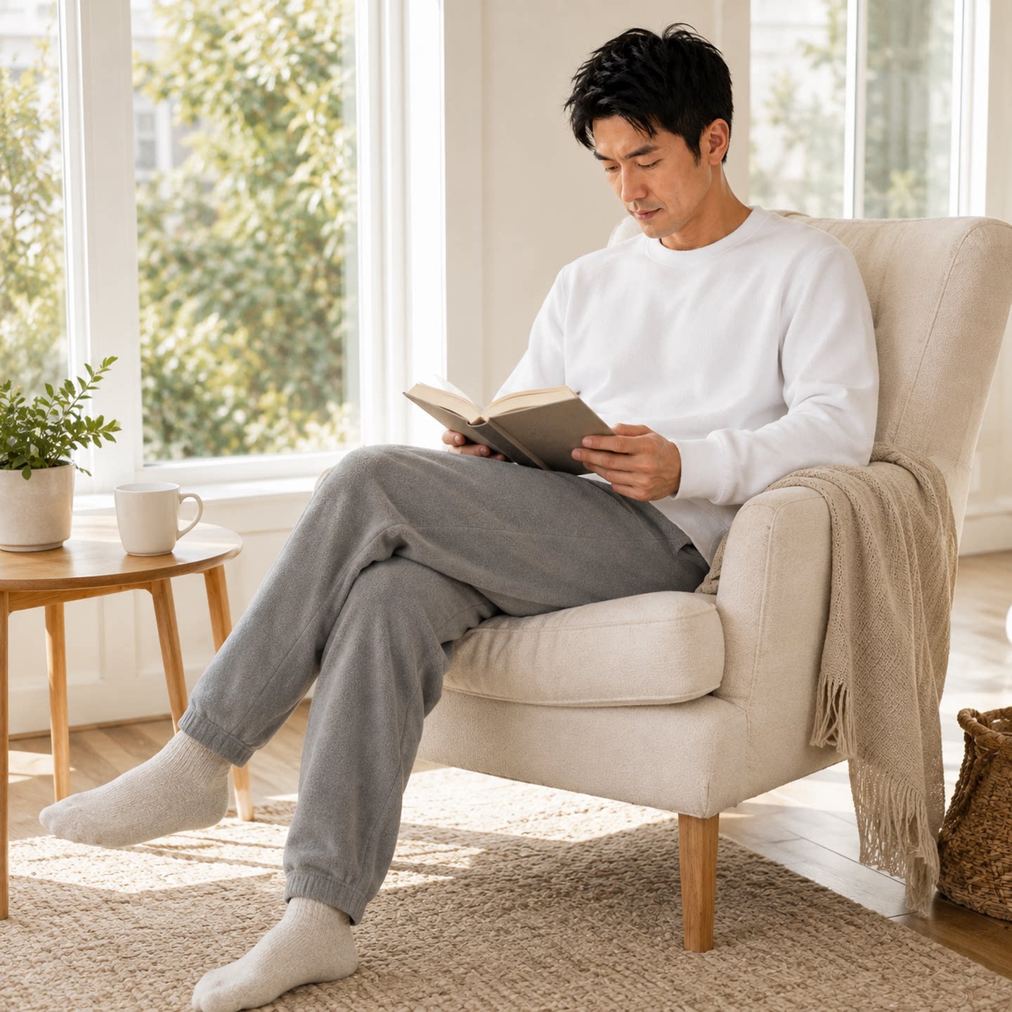 2026秋冬男士摇粒绒睡衣保暖抓绒休闲宽松家居服套装纯色上衣裤子
