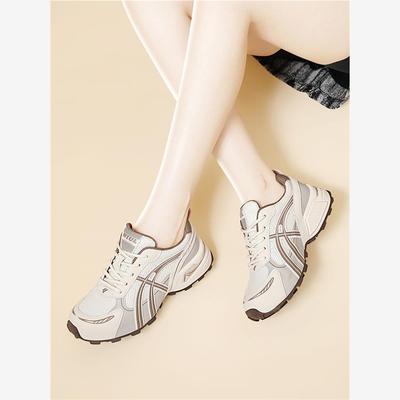 格纹韩式厚底女式老爸鞋2