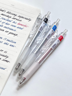 Monami慕那美Glitter按动中性笔CS双珠速干学习书写商务办公0.5mm