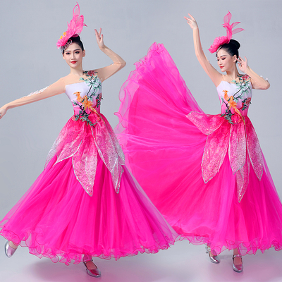 春恋荷舞2022优质色丁舞蹈大摆裙