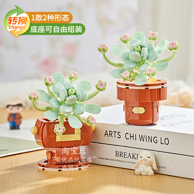 子持莲华花束积木多肉盆栽