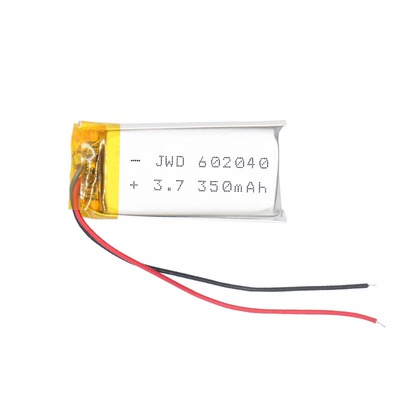 602040聚合物锂电池3.7v350mAh行车记录仪玩具蓝牙音箱充电锂电池