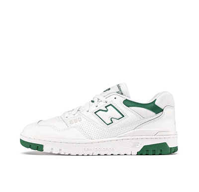 New Balance皮革舒适低帮 时尚男女同款白绿BB550SWB安徽1仓