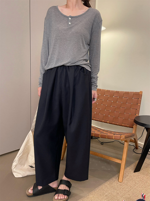 松紧腰MKDesign九分裤气球裤