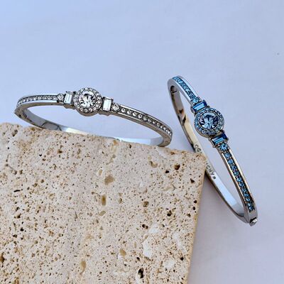 ins女式金属水钻镶嵌手镯