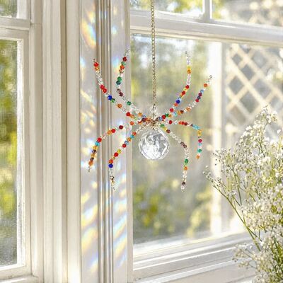 Gothic Beaded Spider and Spider Web Decorations Colorful Cre