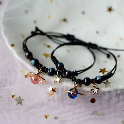 New Arrival Universe Planet Bracelet Couple Handmade Adjusta