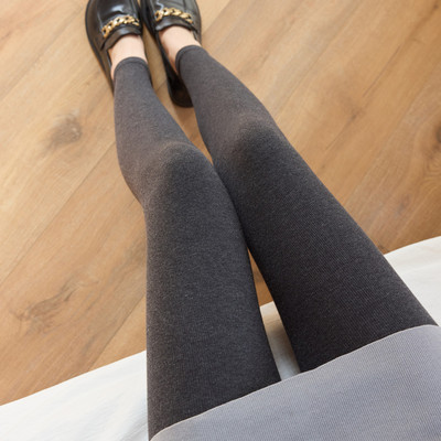 细条纹九分打底裤女秋冬显瘦中厚