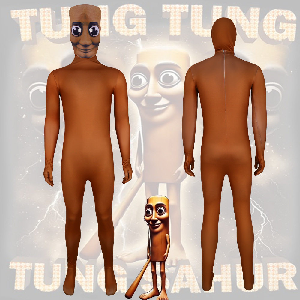 Tung Tung Tung Sahur美国山海经连体衣表演服2025万圣节角色扮演