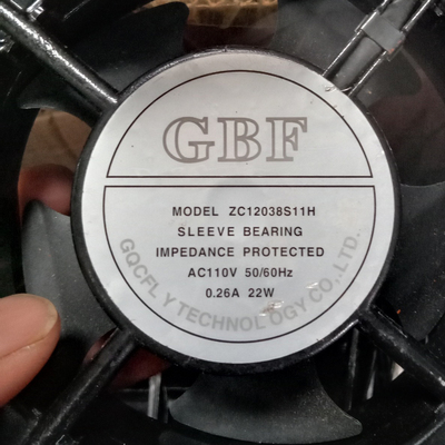 GBF ZC12038S11H AC 110V 0.26A 22W 12厘米散热轴流交流风扇