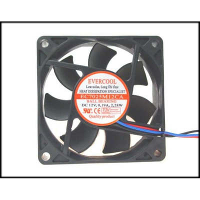 Evercool 70x70x25mm Ball Bearing Fan-EC7025M12CA