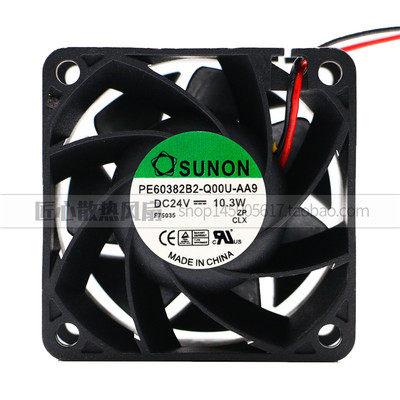 SUNON建准 PE60382B2-Q00U-AA9 24V10.3W 6CM 6038变频器散热风扇