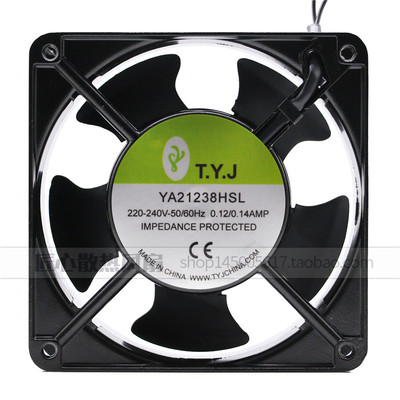 全新正品T.Y.J风机YA21238HSL/HBL铝框12CM厘米12038散热风扇220V