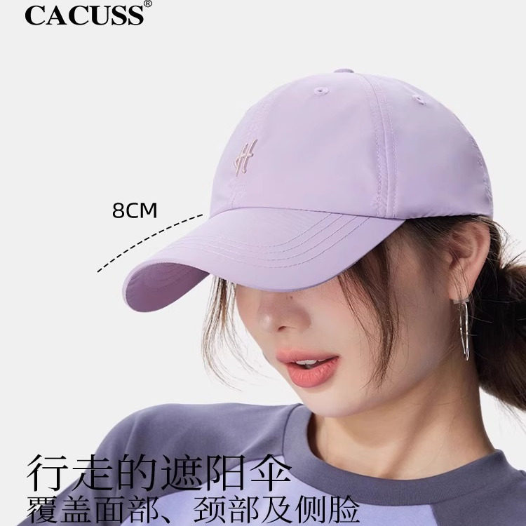 CACUSS帽子女款2025新款棒球帽大头围防晒帽户外防水软顶鸭舌帽男