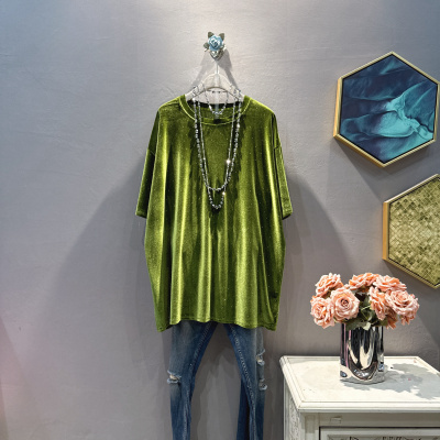 2025年春季新款烫钻纯色满天星T恤