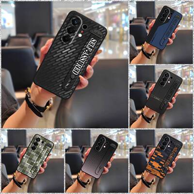 适用Tecno Camon50 4G/传音CN5手机壳情侣拼图创意男女款成熟新款商务几何防尘全包散热液态腕带硅胶质感个性