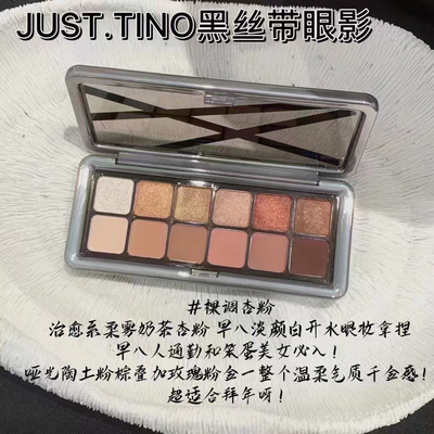 JUST.TINO黑丝带眼影盘彩妆多色哑光烟熏大地色珠光T-02