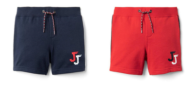 珍妮和杰克JANIEANDJACK JJ男孩度假暑假夏季纯棉短裤 大红藏青2