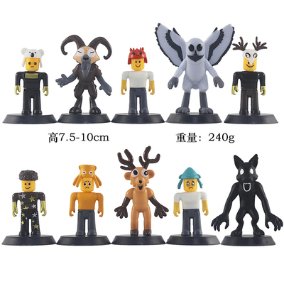 带底座森林的99夜手办摆件大翅膀猫头鹰长角麋鹿戴帽小人公仔玩具