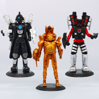 大号17cm带底座泰坦三王机械监控人音响人vs黄金时钟人模型手办