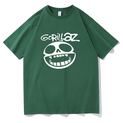 重磅纯棉虚拟乐队 Gorillaz 街头霸王 短袖t恤 宽松圆领美式复古