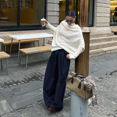 极简百搭宽松休闲裤通勤冬季