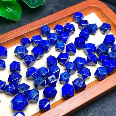 天然原矿青金石方糖通孔配珠