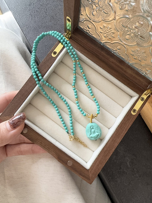 磷镁矿无相佛锁骨链项链