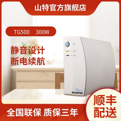 山特UPS不间断电源 后备式家庭商用型电脑打印机防断电TG500 300W