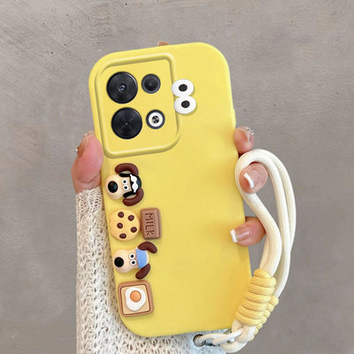 适用于opporeno8手机壳0pp0reno8pro十5g卡通小狗pgbm10可爱pgam全包防摔手绳保护套创意opreno新款软壳女