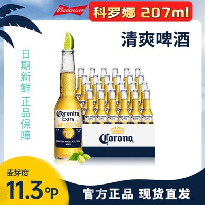 墨西哥进口科罗娜啤酒小瓶特级精酿207ml*24瓶装整箱
