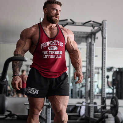 2025新 Gymshark Property Of Stringer运动宽松健身健美跨栏背心