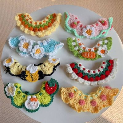 春田花花宠物毛线编织项圈猫咪口水巾蜜蜂围脖狗狗围嘴可爱装扮