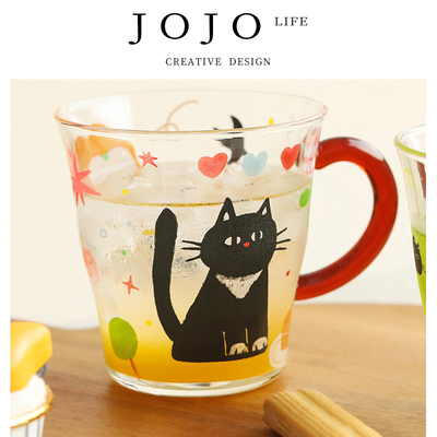 JOJO'SL.PD玻璃吸管杯带把手