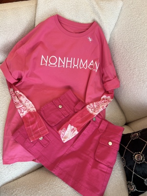 设计师nonhuman蚂蚁25夏季度假风工装口袋半裙（有衬裤）