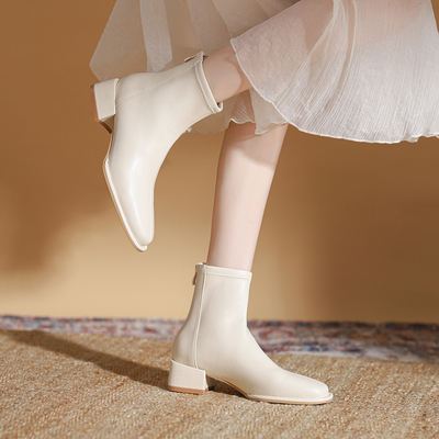 真皮版~短靴女英伦风马丁靴