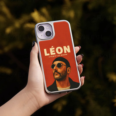 杀手里昂手机壳大孔电镀黑框碳纤维二合一玻璃适用苹果17promax华为PURA70ULTRAPURA80ULTRA小米15PROPURA80P