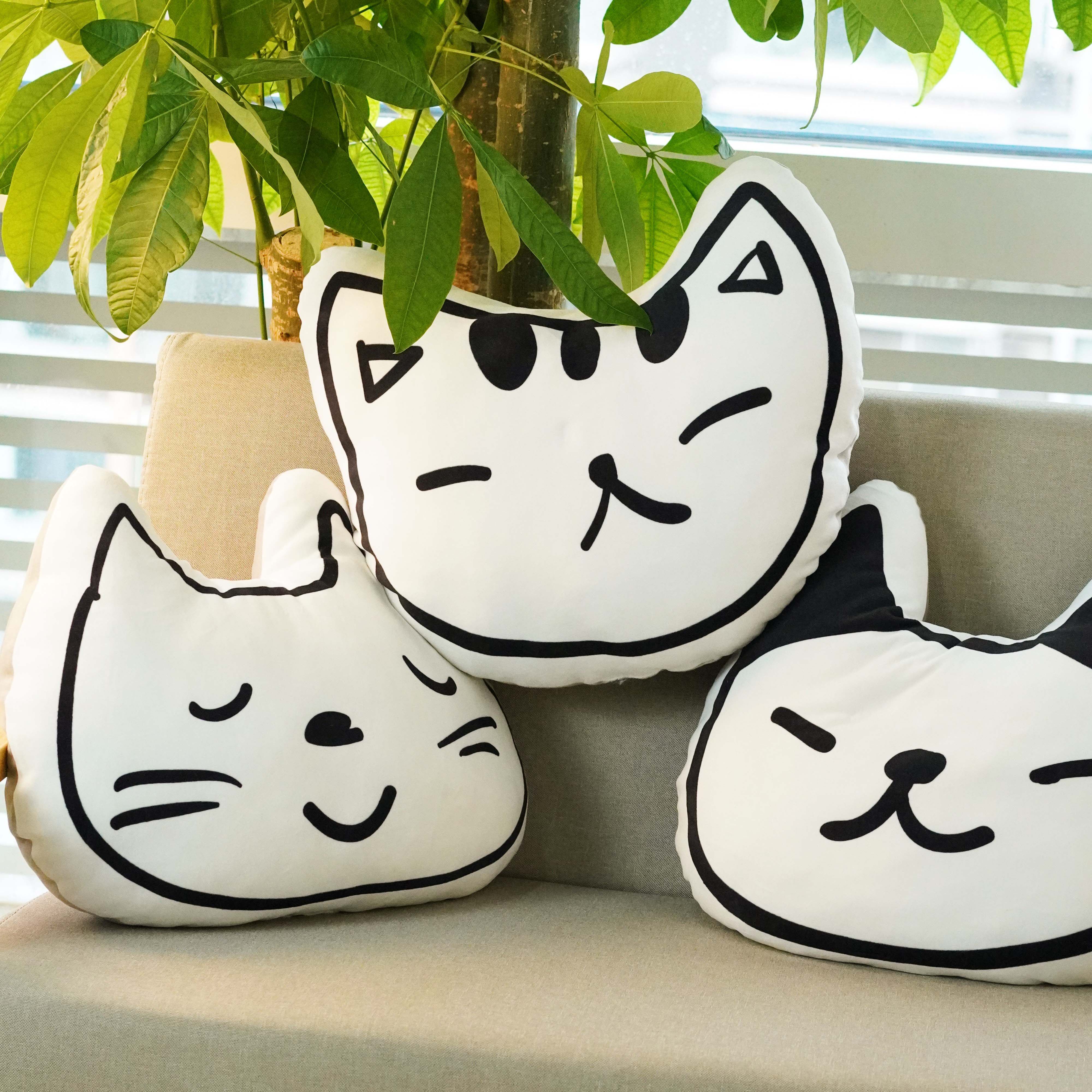 猫咪抱枕熊猫靠垫拍照造型午睡超柔软绵办公汽车沙发创意靠枕礼物