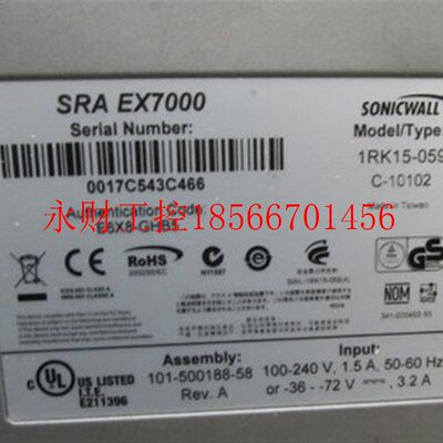 议价SONICWALL NSA EX7000 1RK15-059 实物图片￥