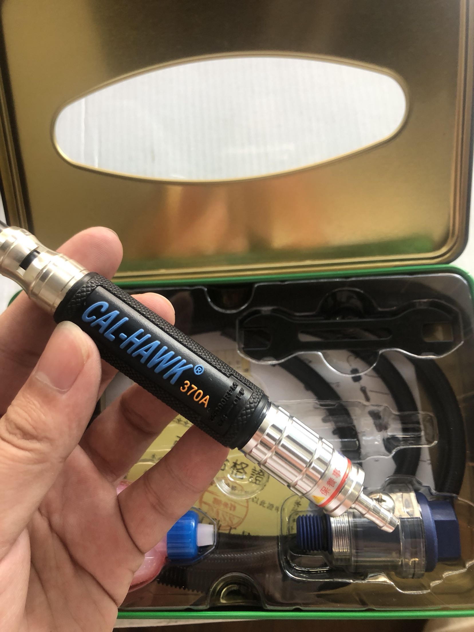 正品台湾黑鹰气动磨笔打磨机风动刻磨笔风磨笔CAL-370A玉石雕刻笔_虎窝淘