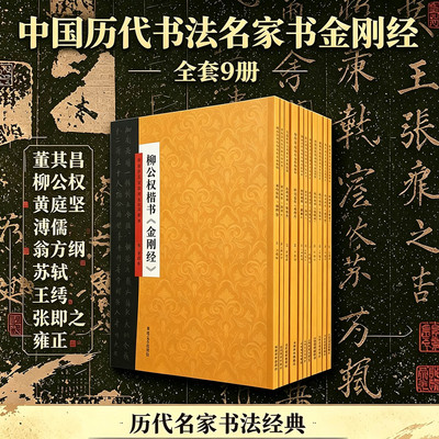 历代名家书金刚经 9册董其昌柳公权黄庭坚文徵明赵孟頫溥儒翁方纲楷书雍正苏轼王绂张即之行书中国书法全集书籍