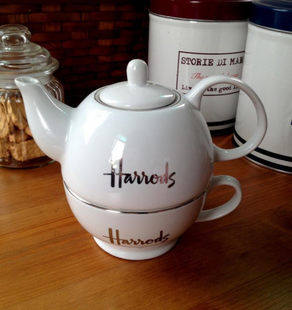 哈罗斯伦敦出口harrods金陶瓷杯套装马克杯情侣杯咖啡杯茶壶茶杯